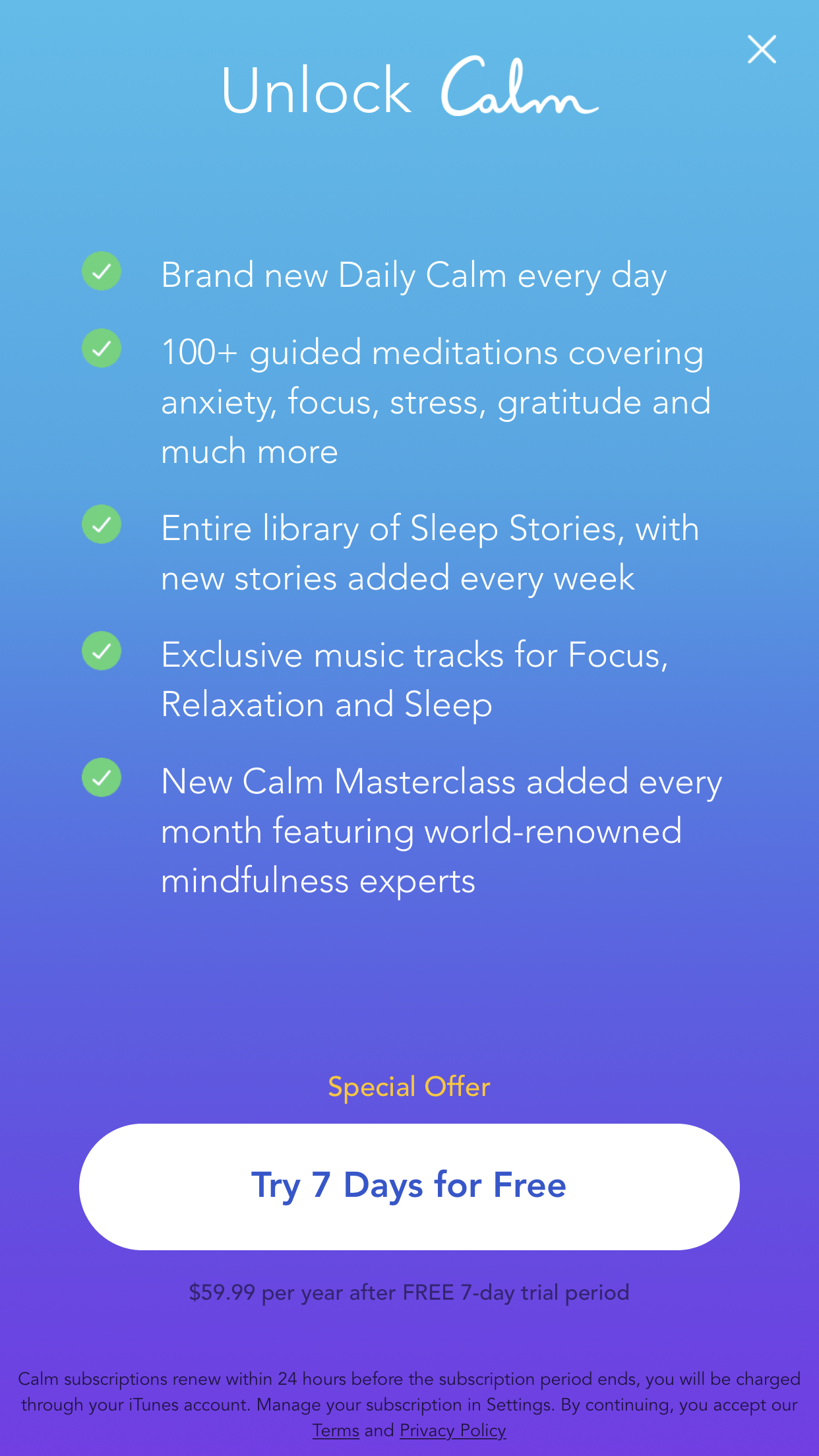 How a Free Trial via Apple Works – Calm Help Center