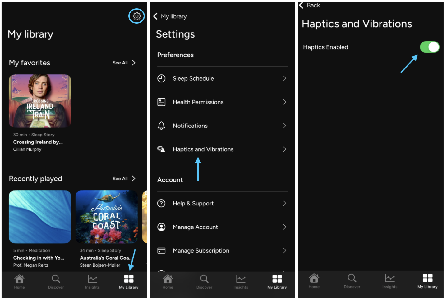 Managing Haptics and Vibrations in the Calm Sleep app – Calm Help Center